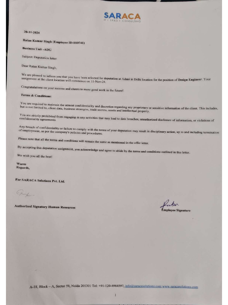 Signed Deputation Letter | PDF