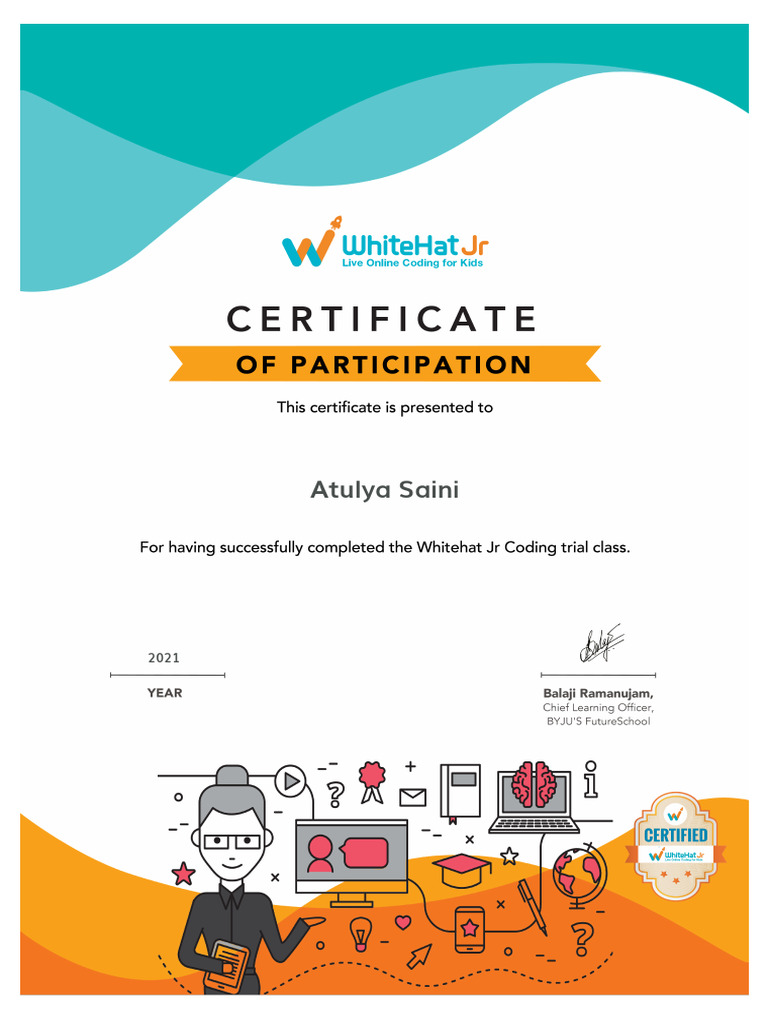 Codiing Certificate Atulya Saini | PDF