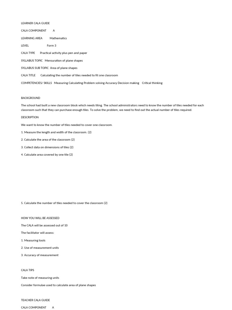 Maths Cala Component A Plane Shapes | PDF | Area | Mathematics