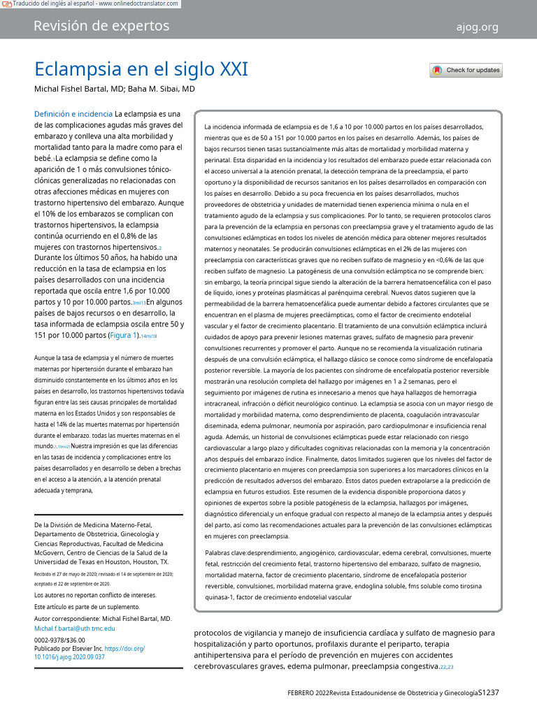 Eclamp Siglo | PDF | El embarazo | Medicina