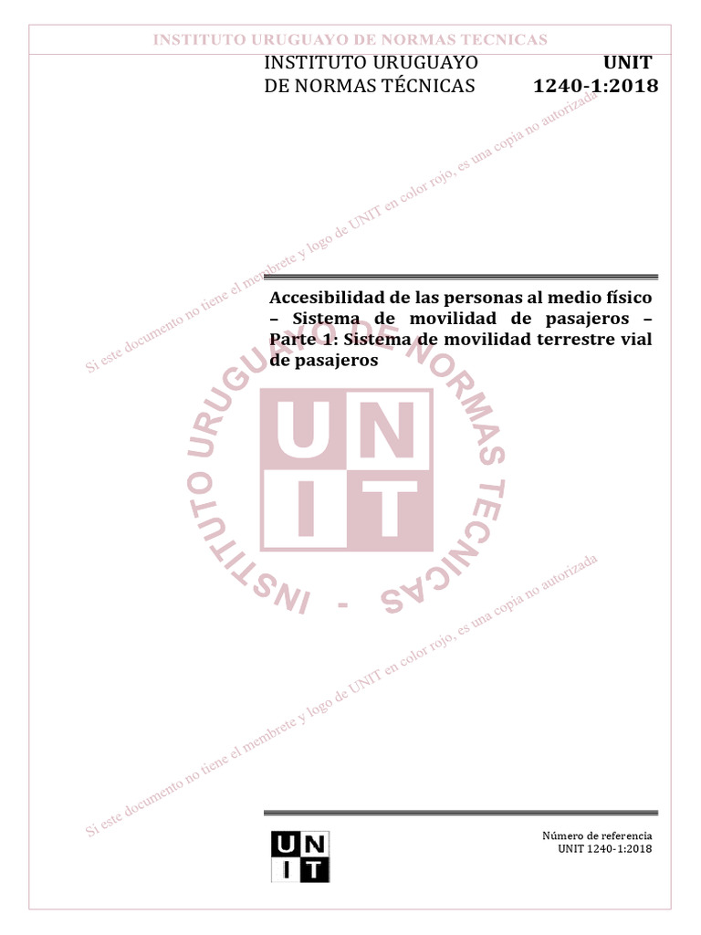 Acc UNIT 1240-1 2018 | PDF | Accesibilidad | Transporte
