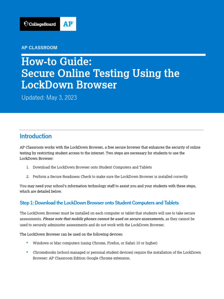 Installing The Lock Down Browser For AP Classroom | PDF | Ios | I Pad
