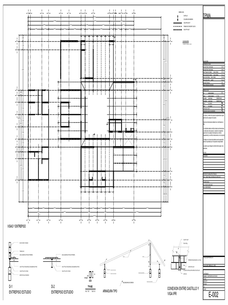 Planos de Construcción: Vigas y Entrepiso | PDF