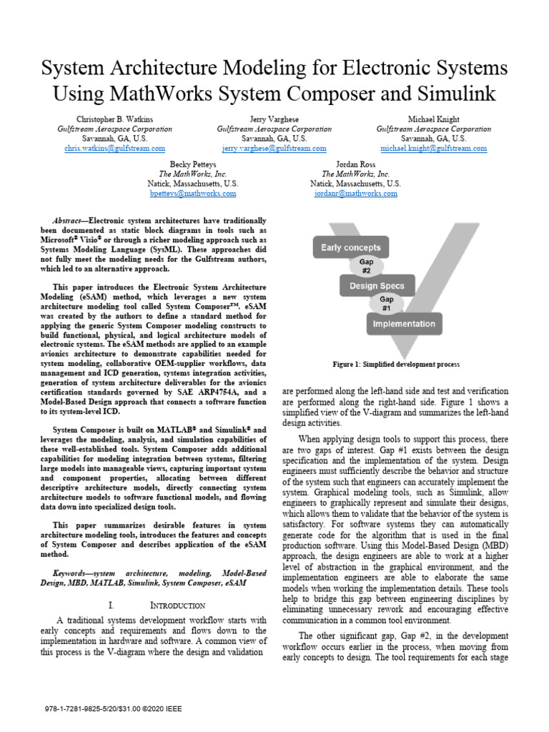 System Architecture Modeling For Electronic Systems Using MathWorks System Composer and Simulink ...