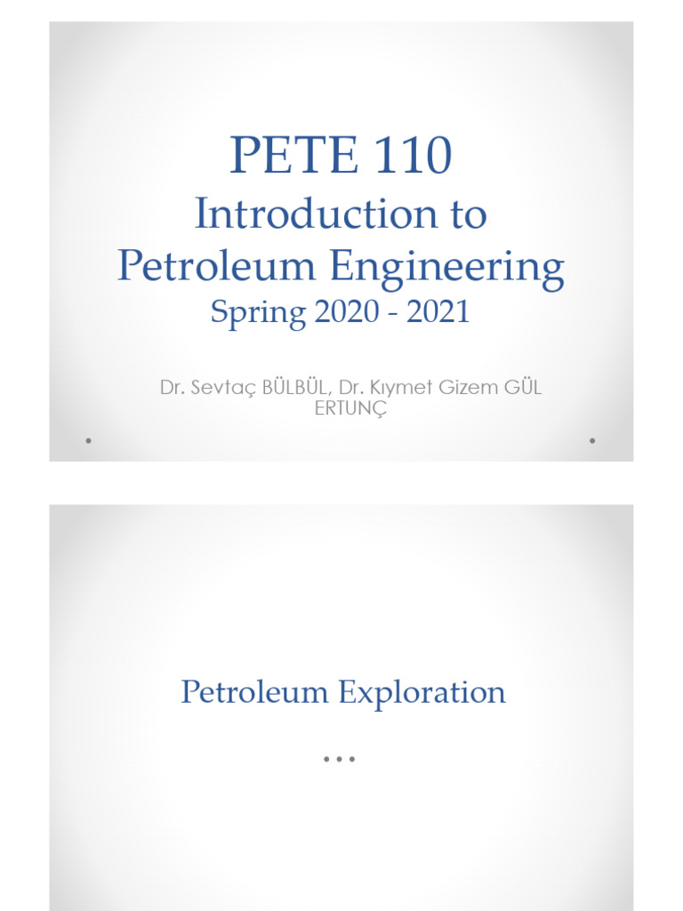 PETE110 - Spring 2020 - 2021 - Lecture08 - Exploration - Drilling | PDF ...