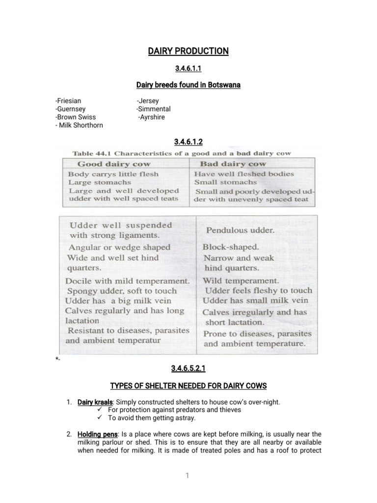 Dairy Production | PDF