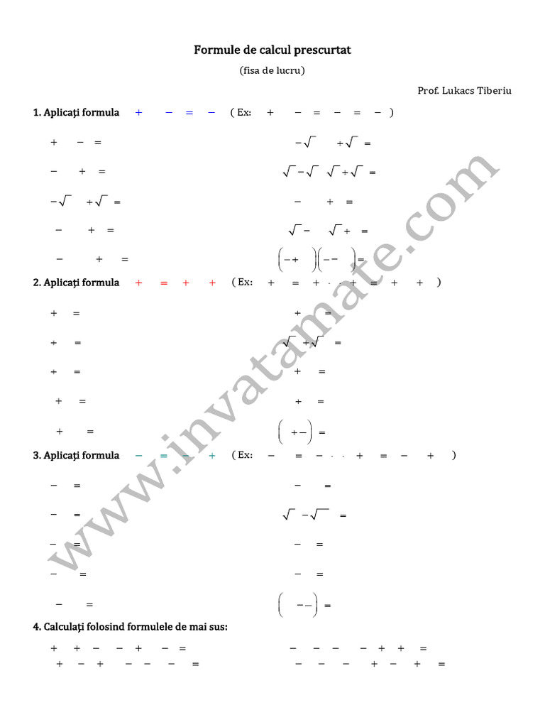 Formule de Calcul Prescurtat | PDF