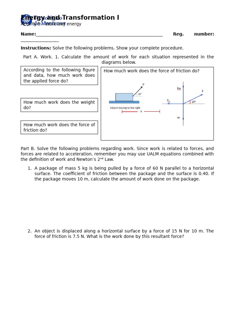 Activity 09 - Work and Energy | PDF