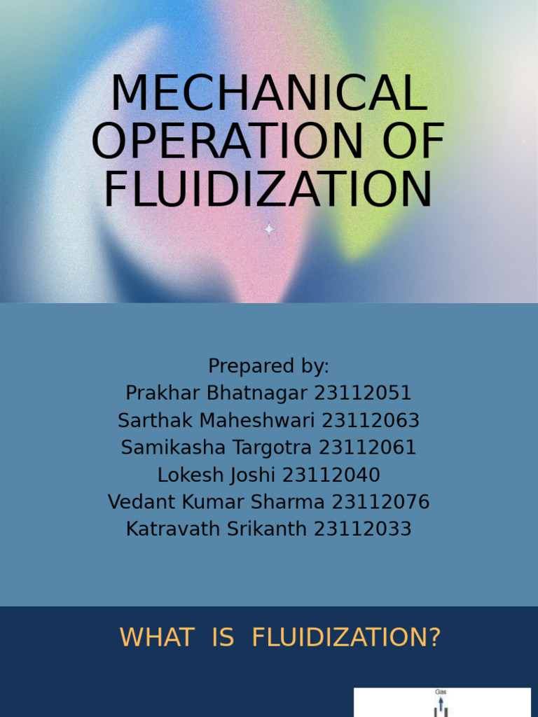 Mechanical Operation of Fluidization | PDF | Fluidization | Gases
