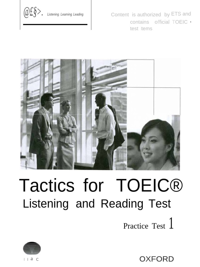 PRACTICE TEST 1 - Tactics For TOEIC Reading and Listening Tests | PDF ...
