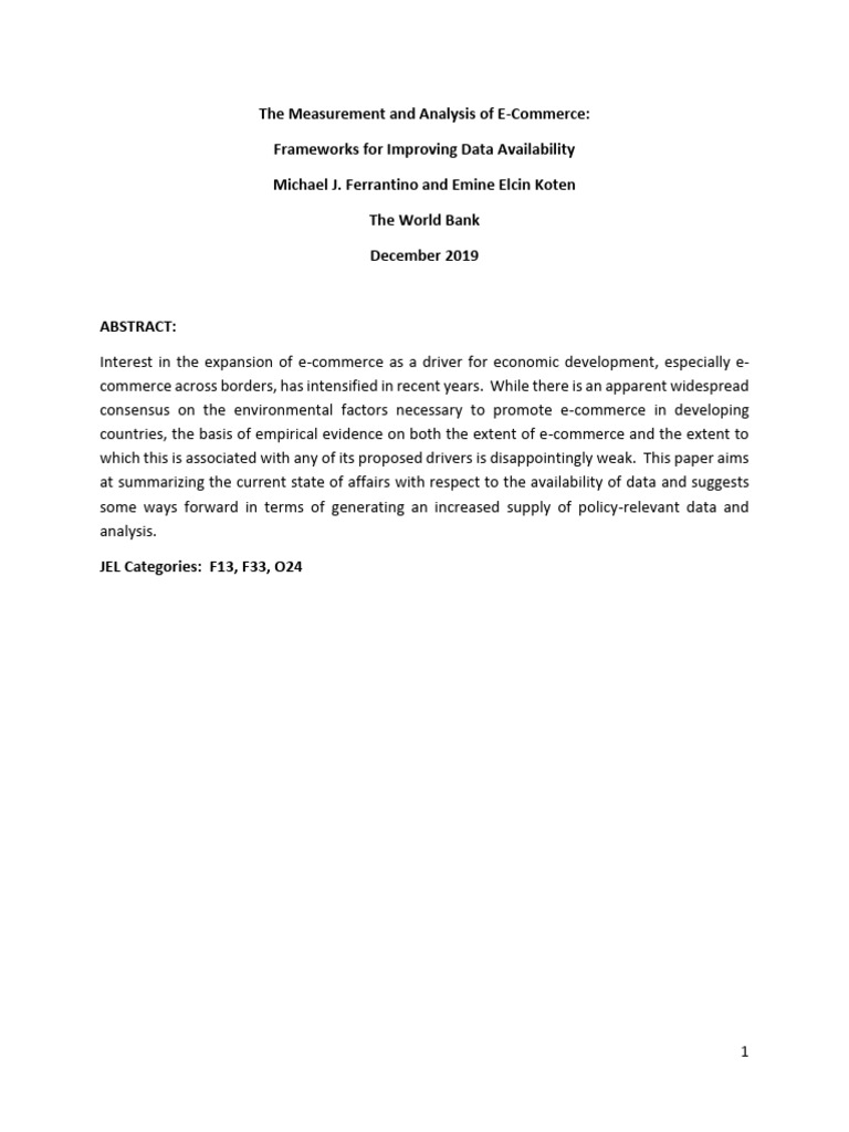 E-Commerce Data Measurement Frameworks | PDF | E Commerce | Marketing