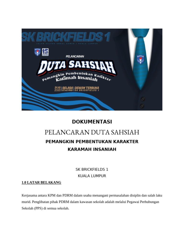 Dokumentasi Duta Sahsiah | PDF