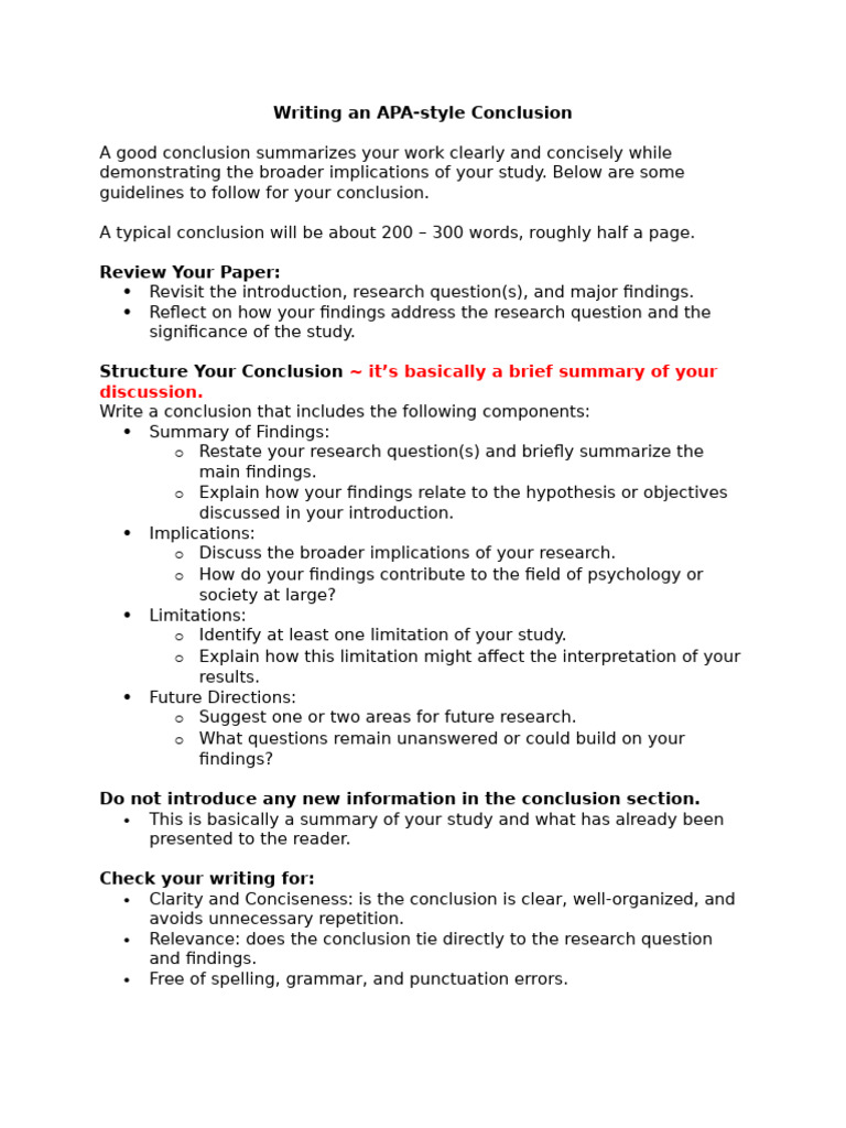 Conclusion Guidelines - Tagged | PDF