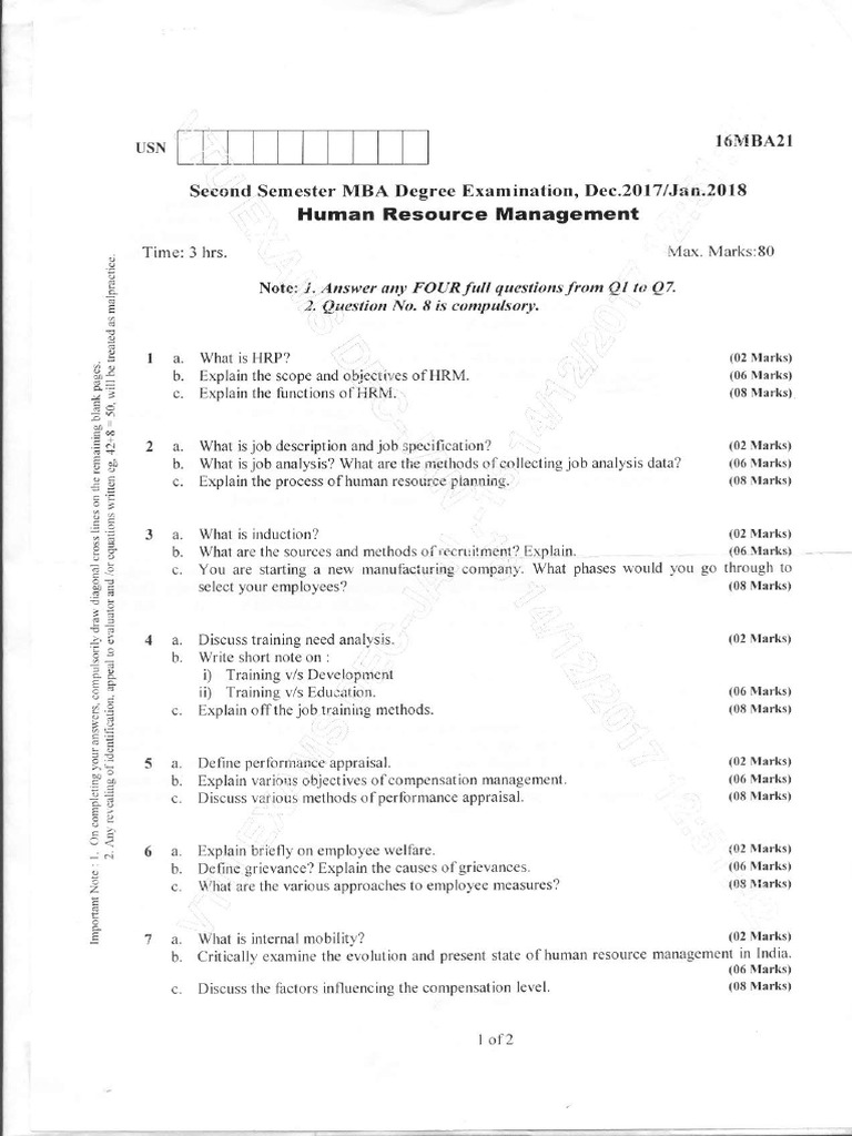 2ND - Sem Mba - Dec2017-Jan2018 | PDF