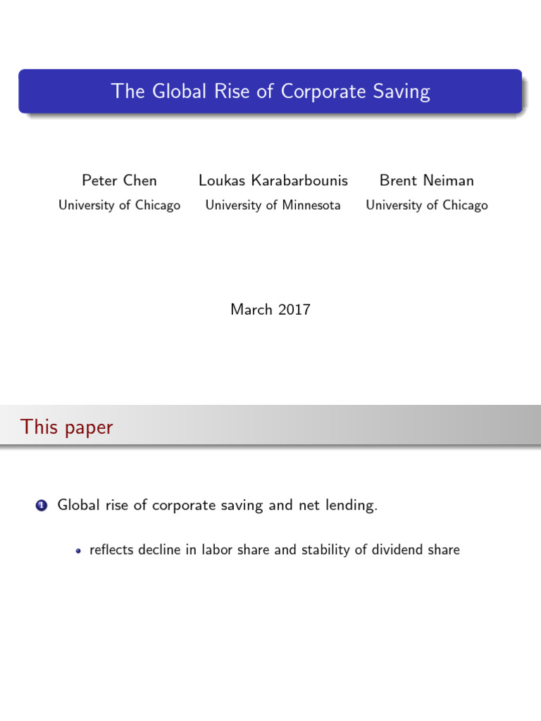 Corporate Saving Slides | PDF | Gross Domestic Product | Dividend