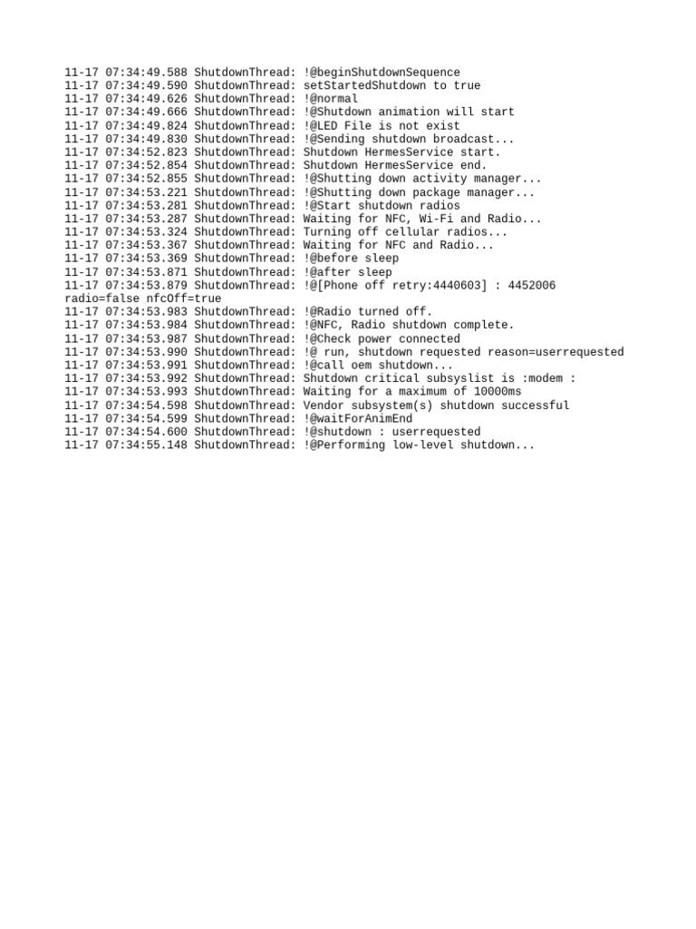 Shutdown Profile.5 | PDF