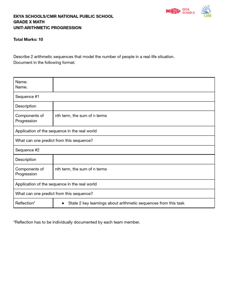 GR X Arithmetic Progression Real World Sequences | PDF