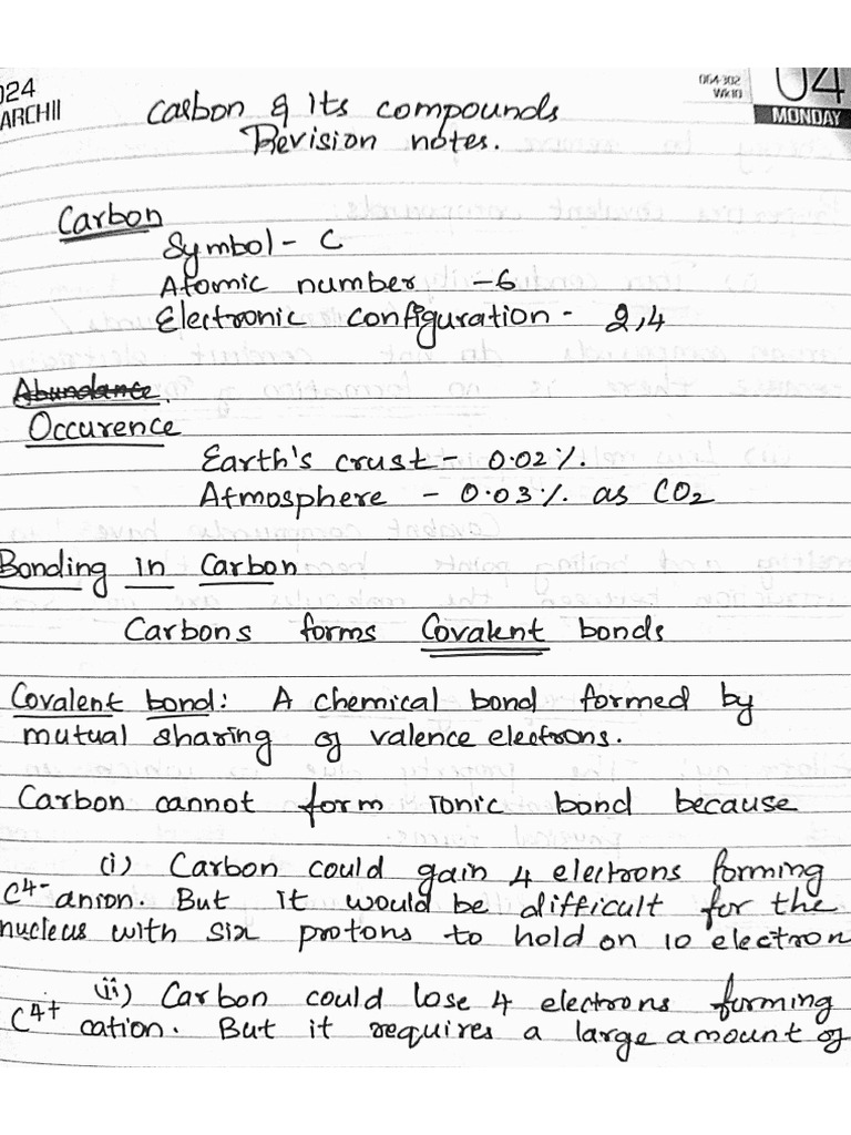Carbon and It's Compounds | PDF