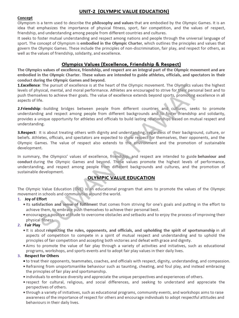 Understanding Olympism and Its Values | PDF | Olympic Games | Multi ...