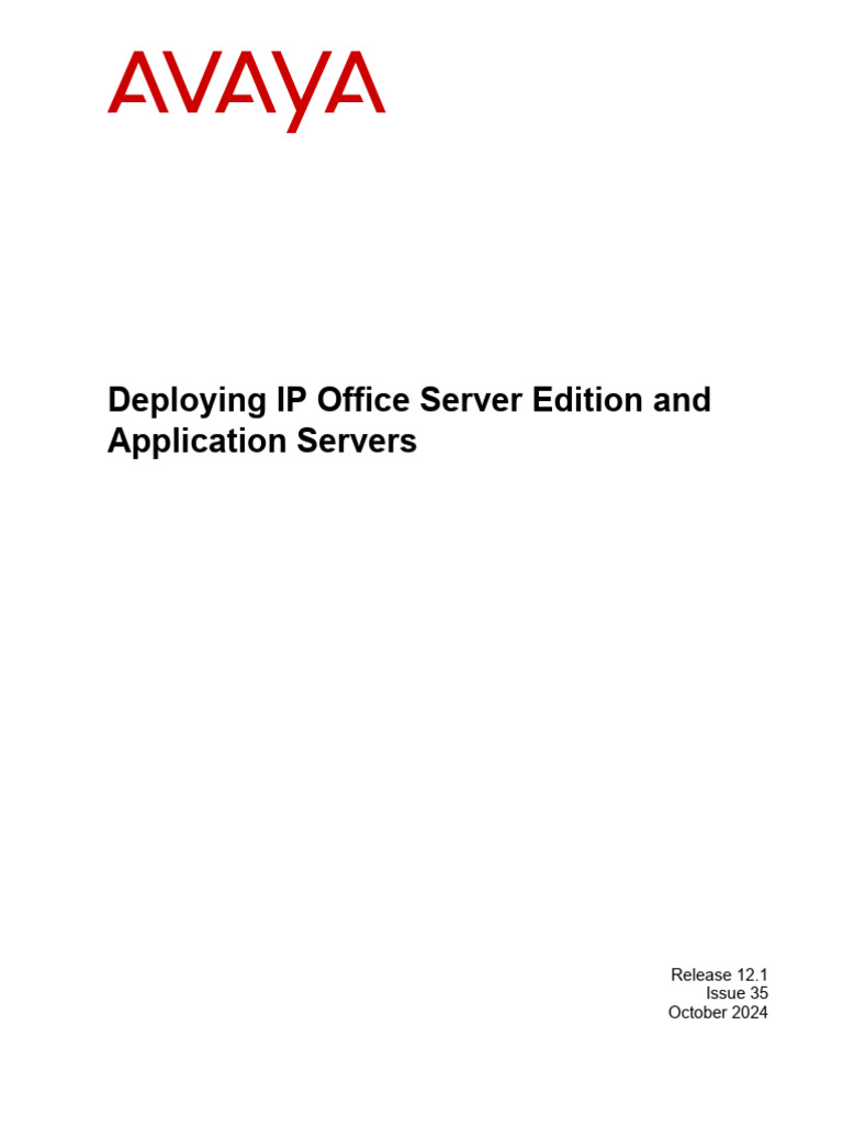 Deploying Avaya IP Office Server Edition Solution - En-Us | PDF ...