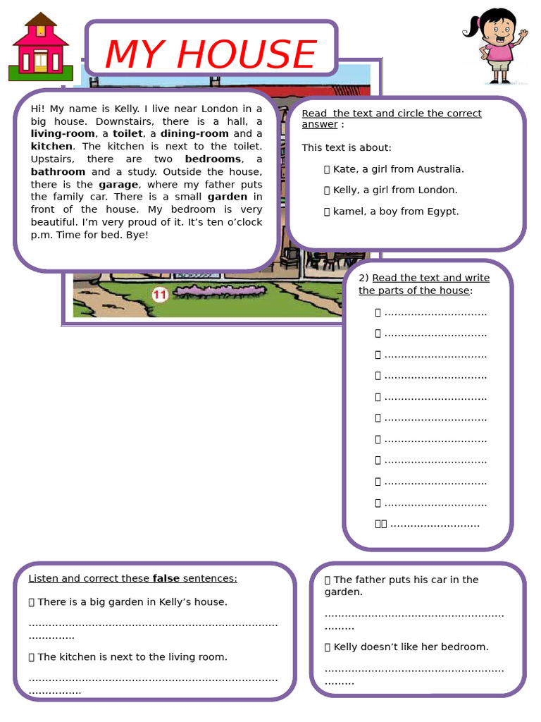 My House Picture Description Exercises | PDF