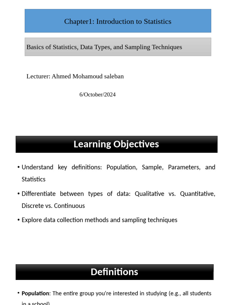 1.introduction To Statistics and Probability | PDF