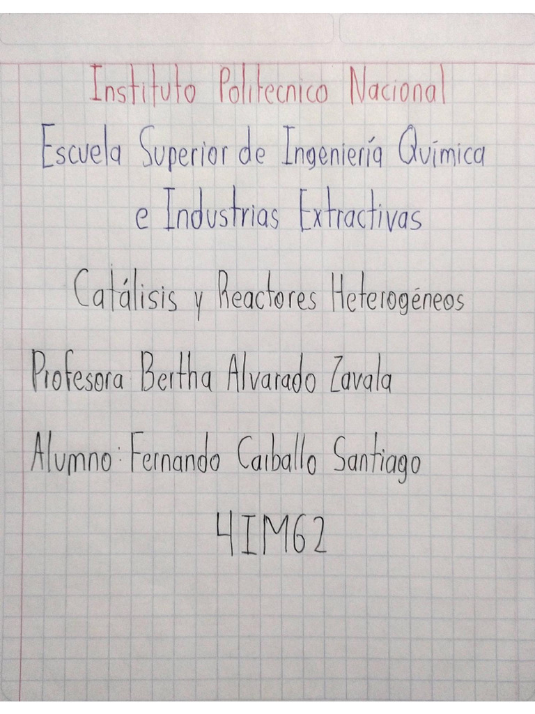 CATALISIS Libreta | PDF