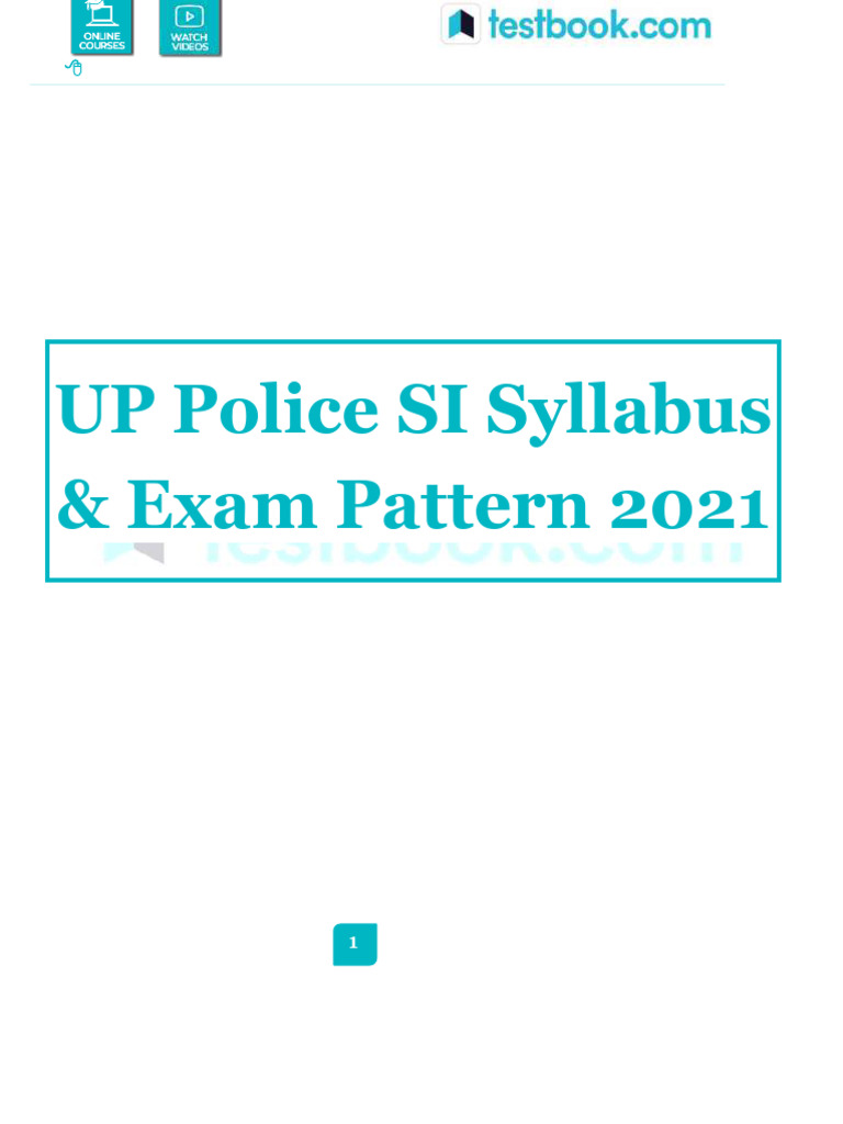 Up Police Si Syllabus and Exam Pattern Testbook Cc9ef967 | PDF ...