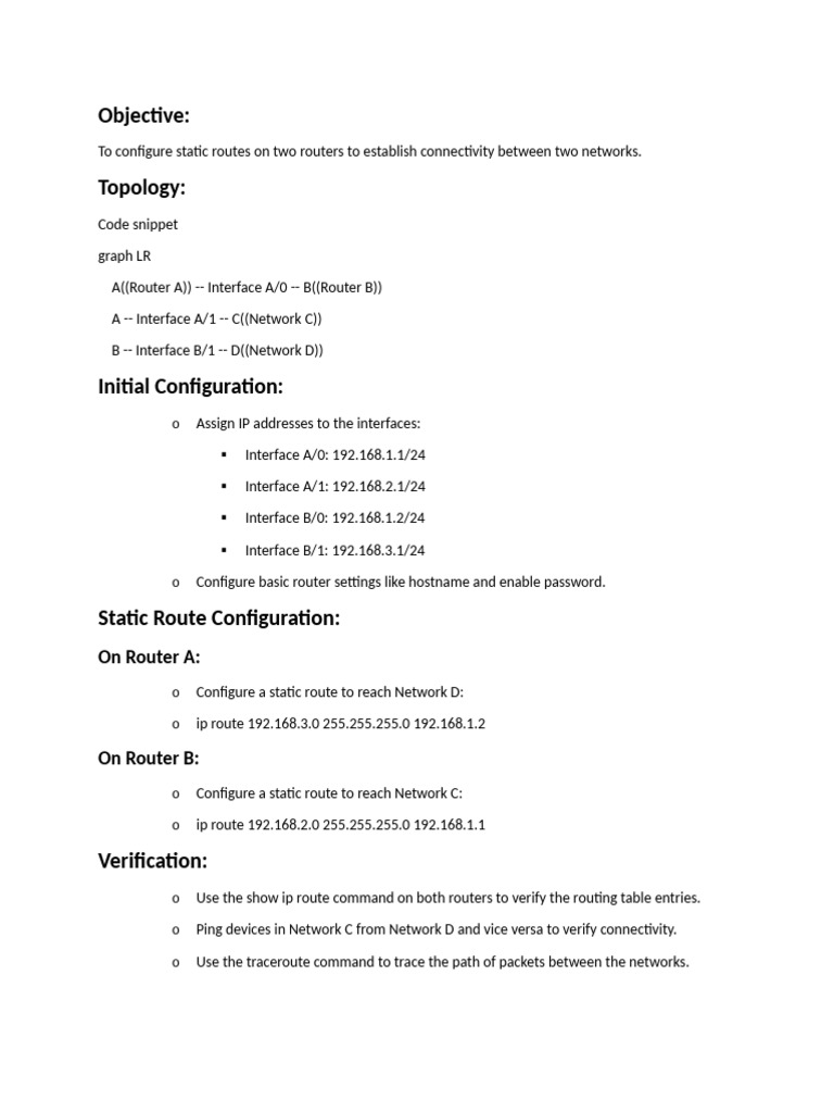 What Is Static Routing Lab Task | PDF