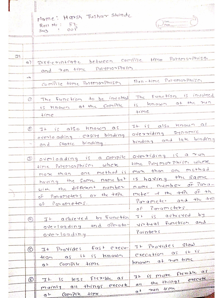 OOP Prelim Paper Solution | PDF