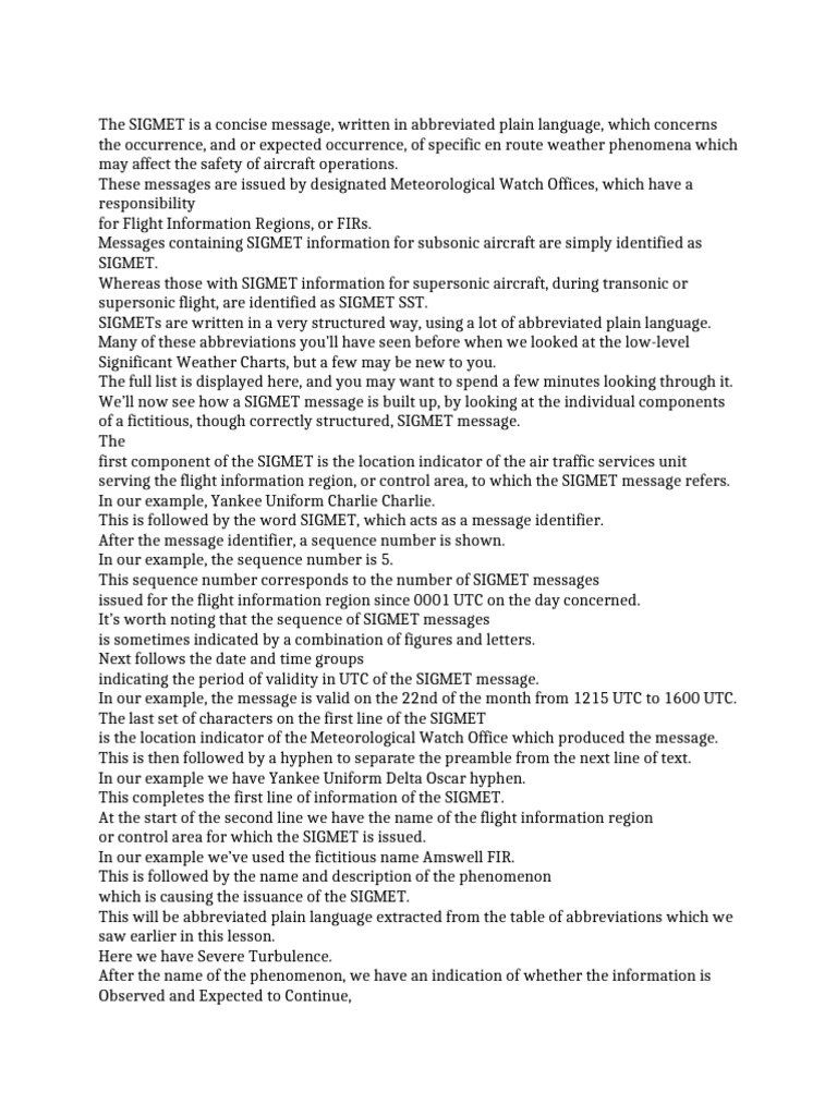 Understanding SIGMET Messages | PDF | Tropical Cyclones | Atmospheric ...