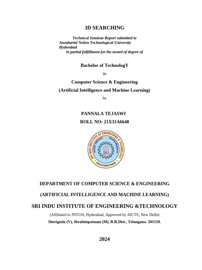 3D Searching - Documentation Final Report TEJU | PDF | Augmented Reality | Virtual Reality