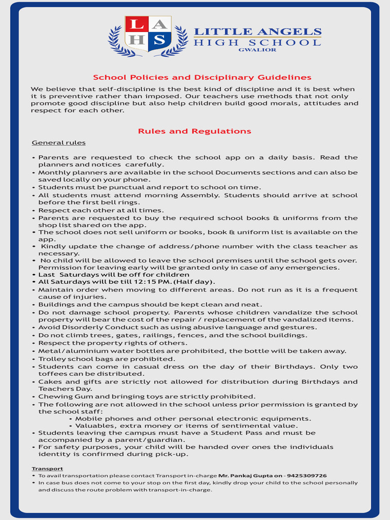 School Policies and Disciplinary Guidelines | PDF | Disciplines