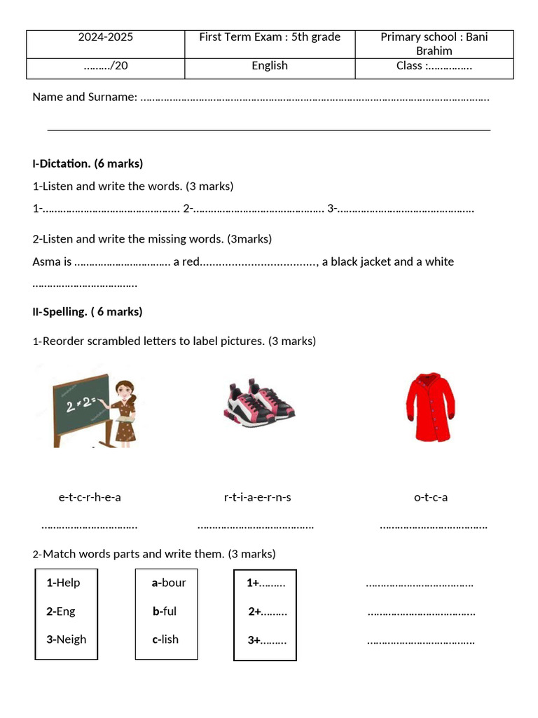 5th Grade - Docx Version 1 1 | PDF
