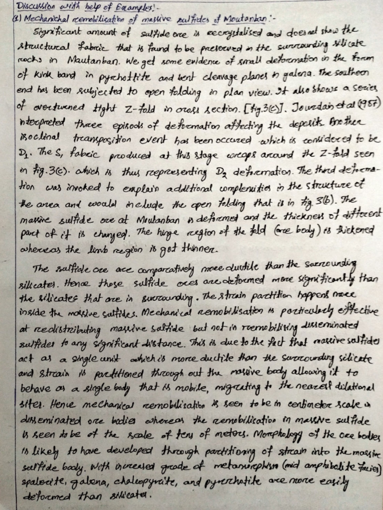 Mechanical Remobilization in Sulfide Deposits | PDF