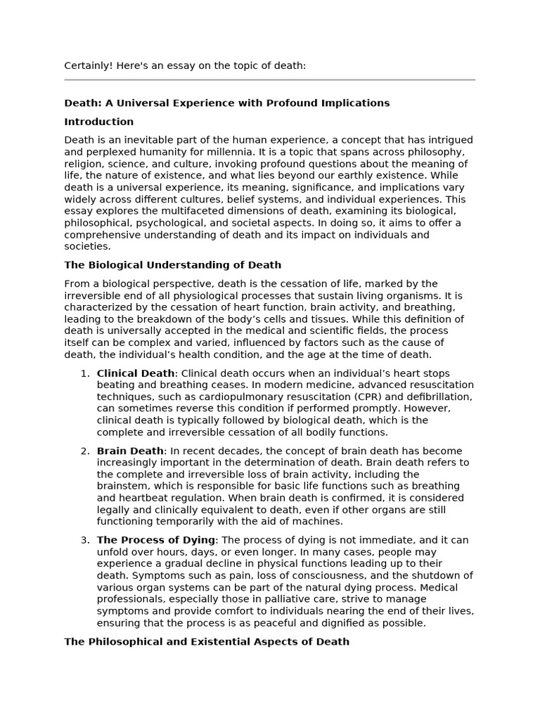 Death | PDF | Death | Grief