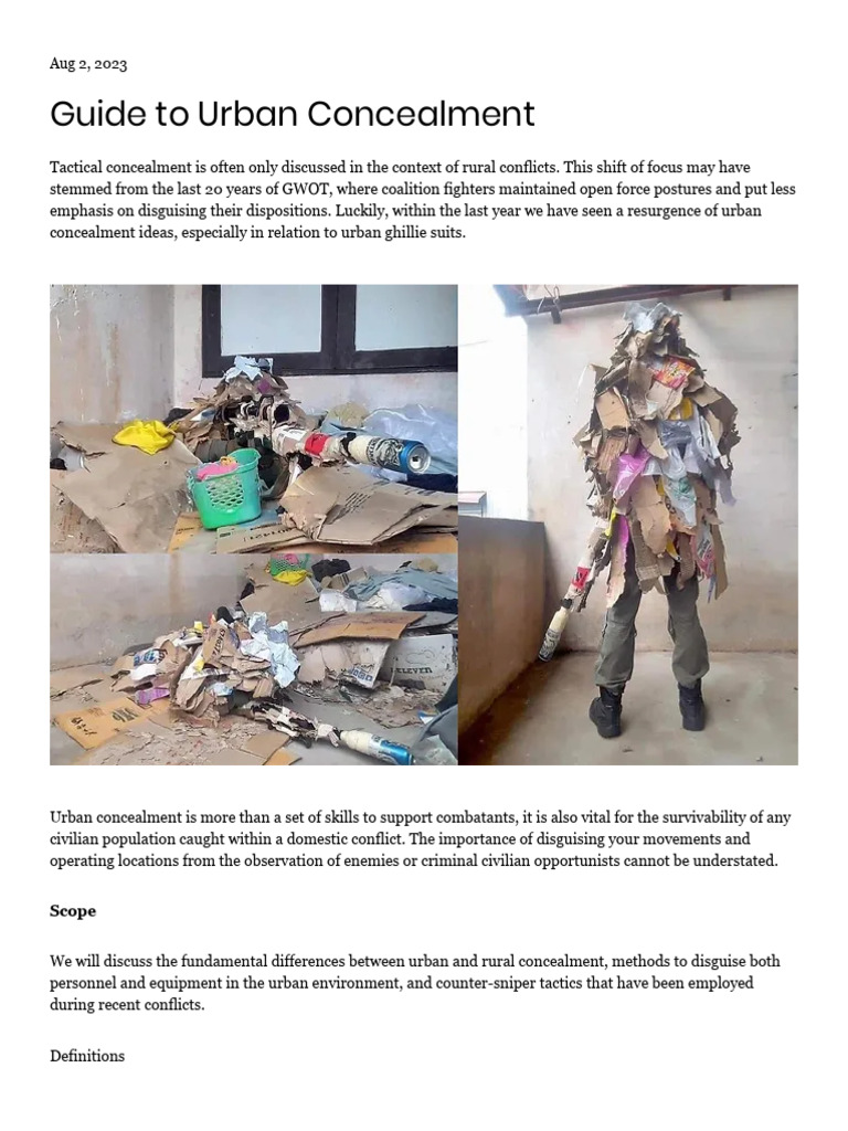 Urban Concealment Techniques Guide | PDF | Camouflage | Shadow