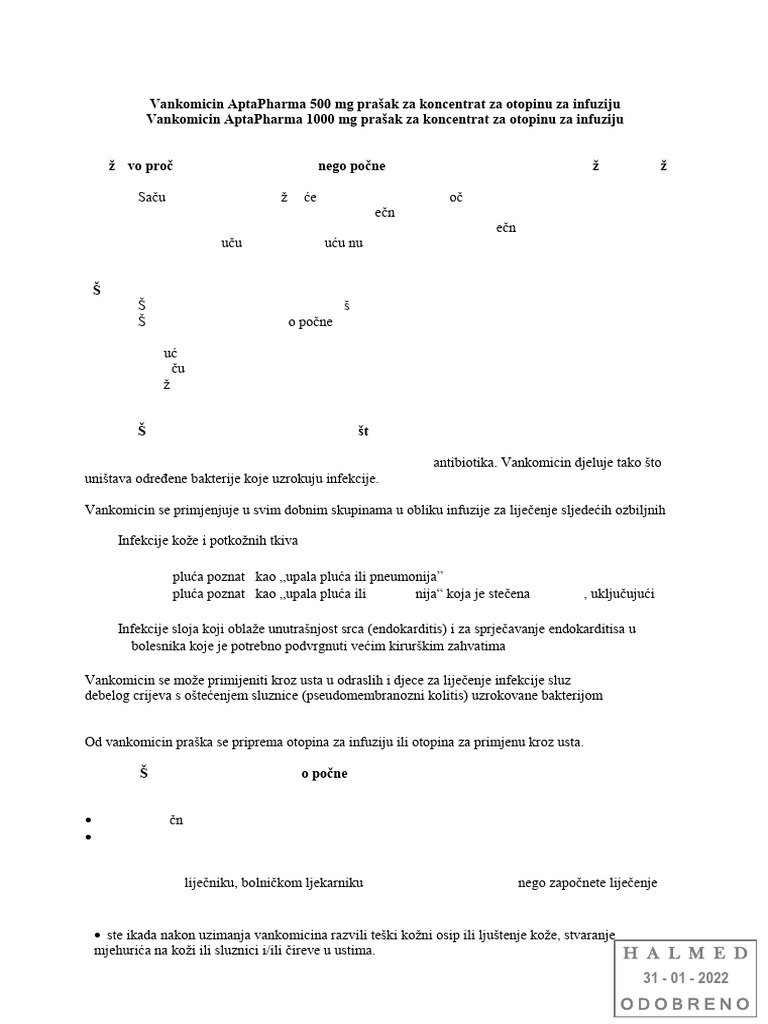 Vankomicin AptaPharma PIL | PDF