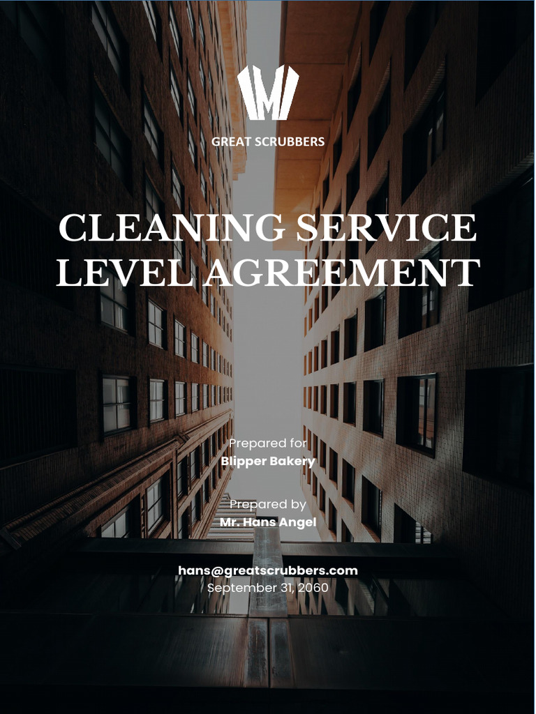 Cleaning Service Level Agreement Template | PDF