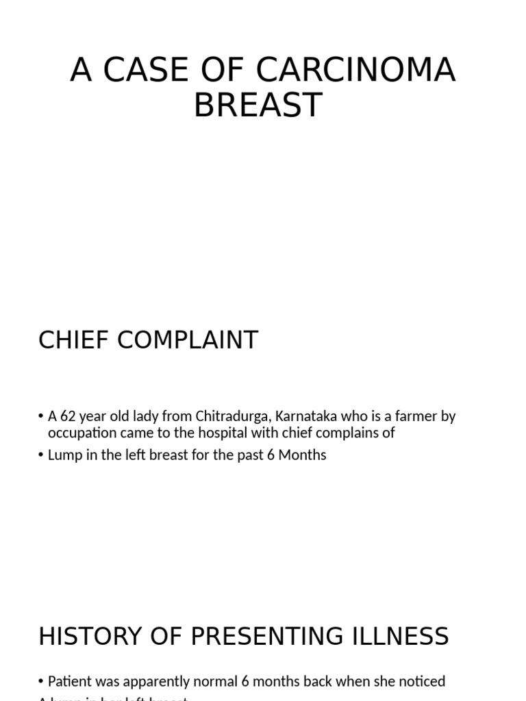 Breast Cancer Case Presentation | PDF | Breast | Breast Cancer