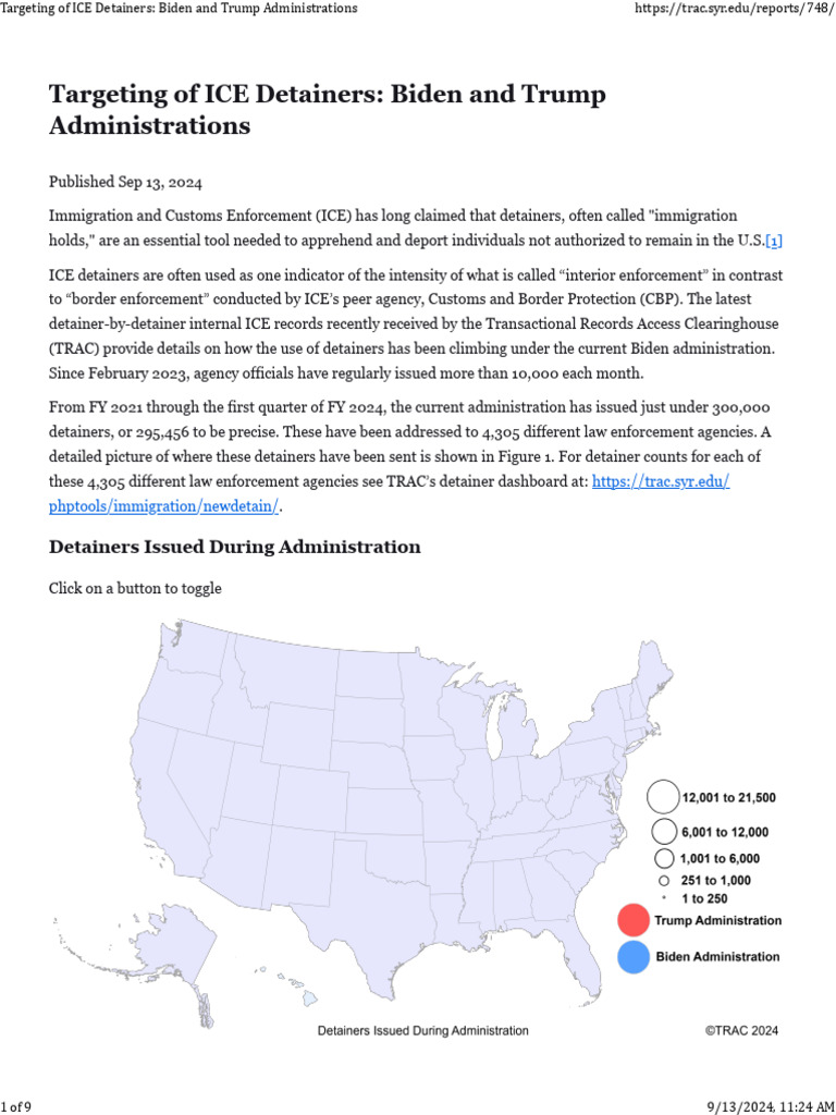 Targeting of ICE Detainers - Biden and Trump Administrations | PDF ...
