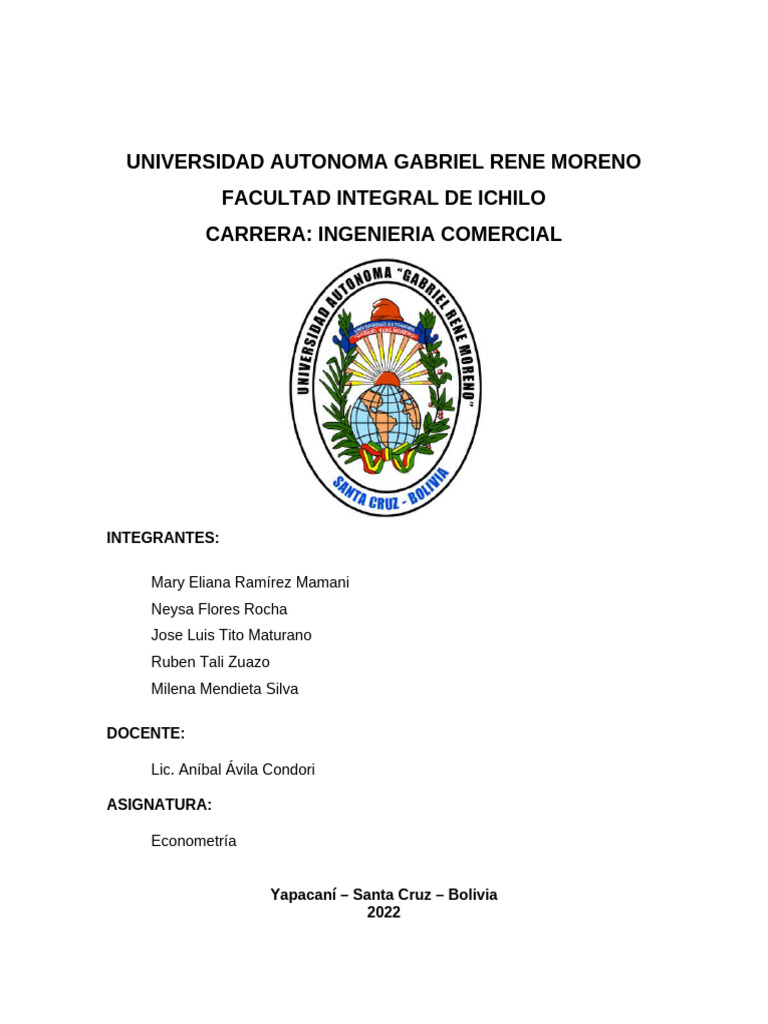 Trabajo Final de ECONOMETRIA | PDF | Aprendizaje | Econometría
