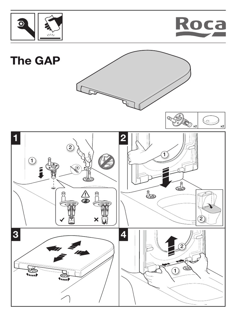 Installation Instructions Roca The Gap Rimless Soft Close Quick Release ...