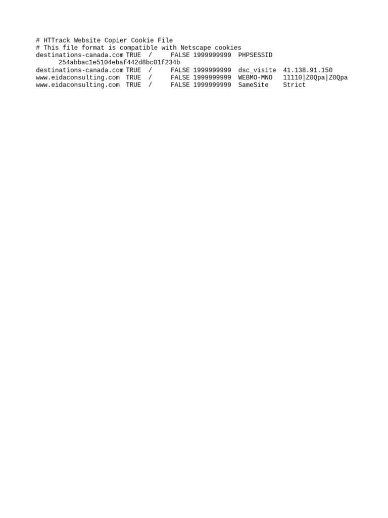 HTTrack Cookie File Format Guide | PDF