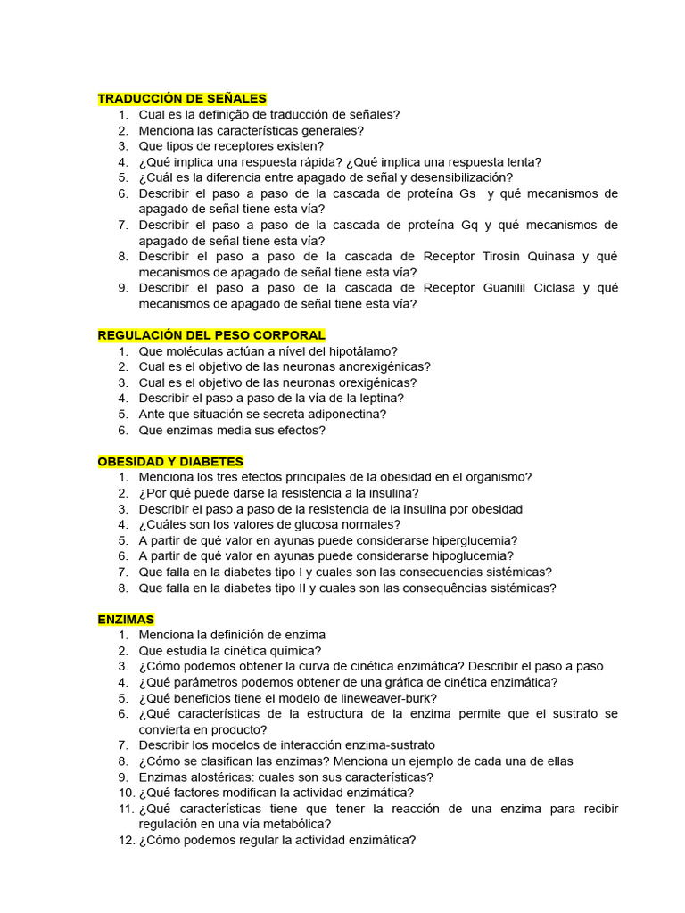 Preguntas para Repasar Bioquimica | PDF | Oncogen | Enzima