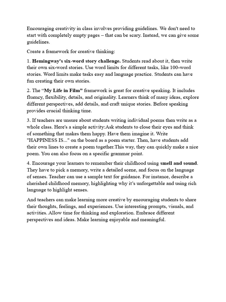 Hemingway's Six-Word Story Challenge | PDF