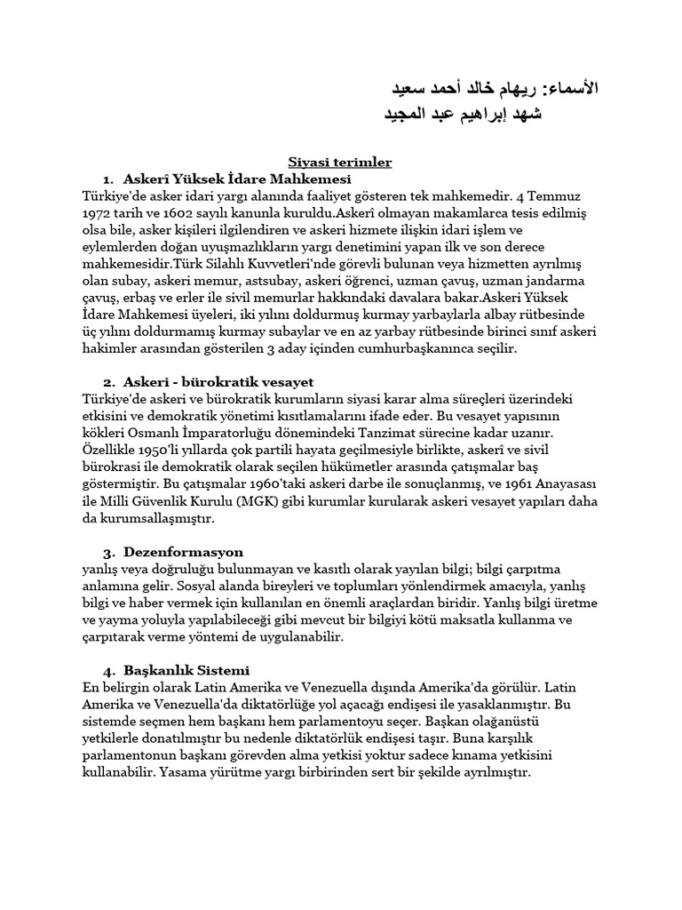 Siyasi Terimler Teklifi | PDF