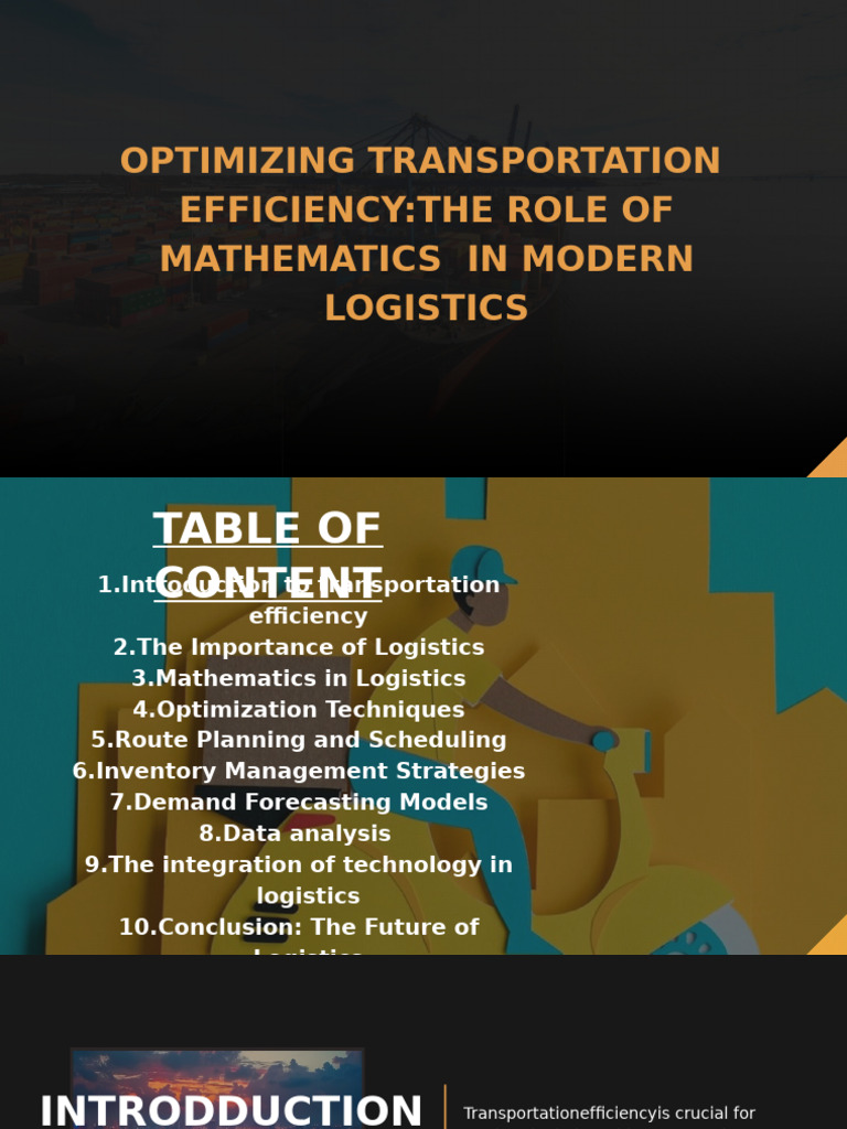 MATH IN TRANSPORTATION (1) (1) (Autosaved) | PDF | Logistics | Mathematical Optimization