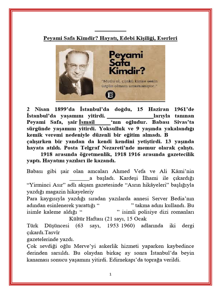 Peyami Safa | PDF