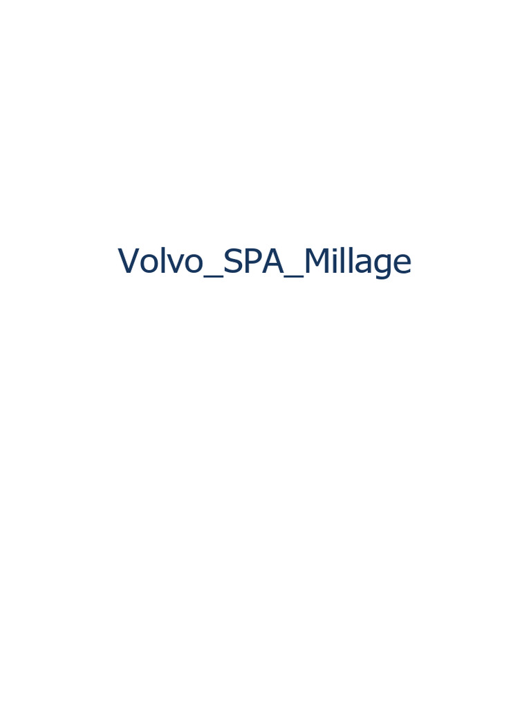 Volvo SPA Millage | PDF